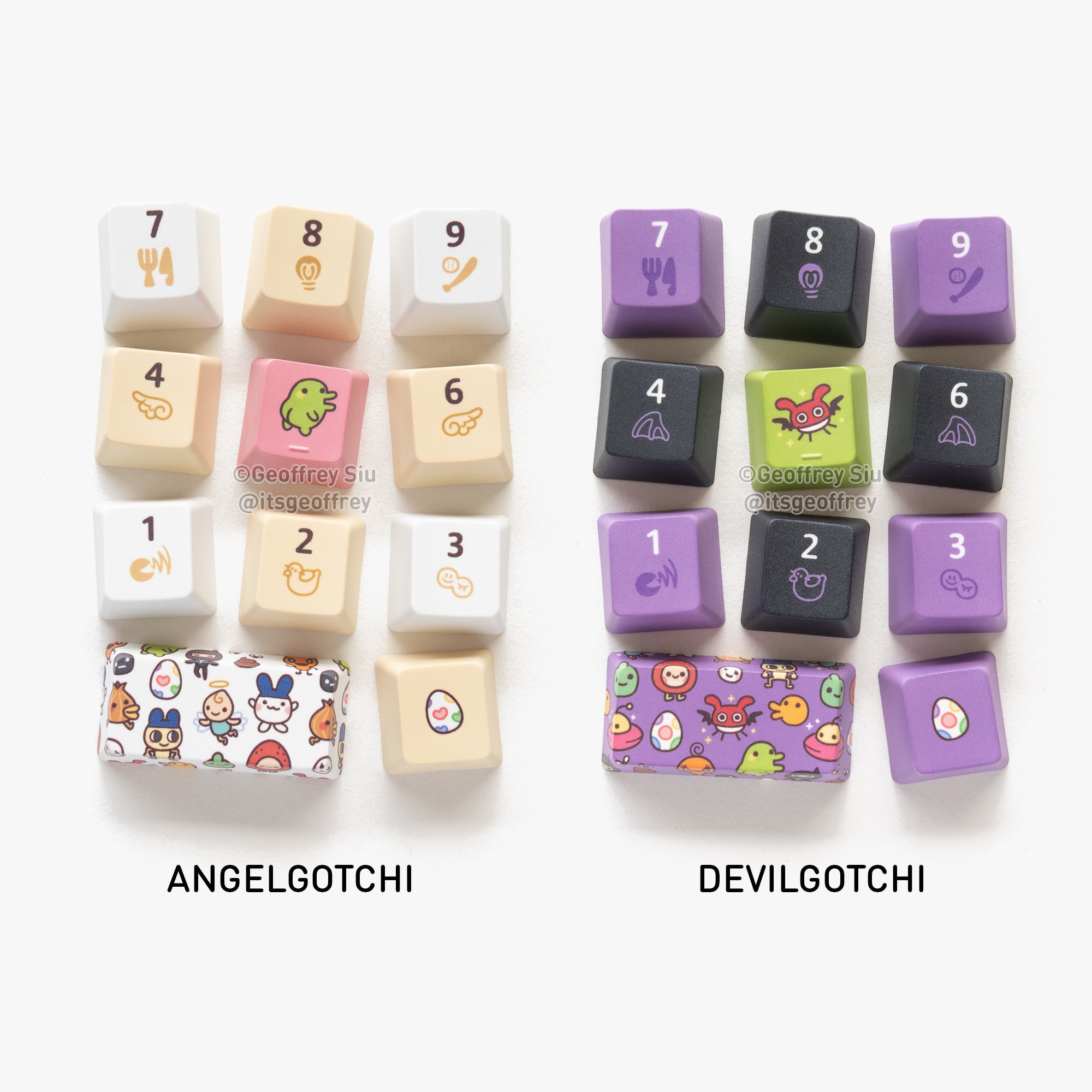 Angelgotchi/ Devilgotchi Virtual Pet Key Cap Sets (Limited Edition ...