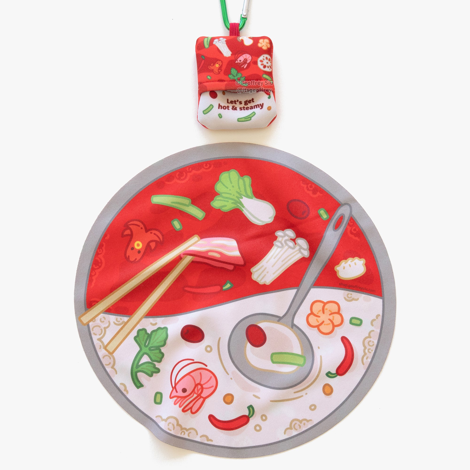 Hot Pot Microfiber Cloth Keychain – Geoffrey Siu Art LLC